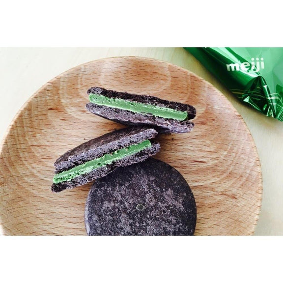Meiji Rich Matcha Chocolate Sand Matcha Sandwich Cookies (Pack of 5 ...