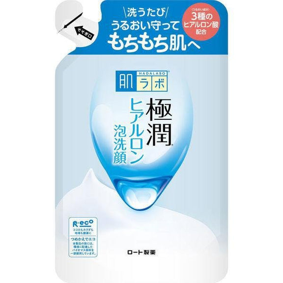 Rohto Hada Labo Gokujyun Hyaluronic Acid Foaming Face Wash Refill 140m ...
